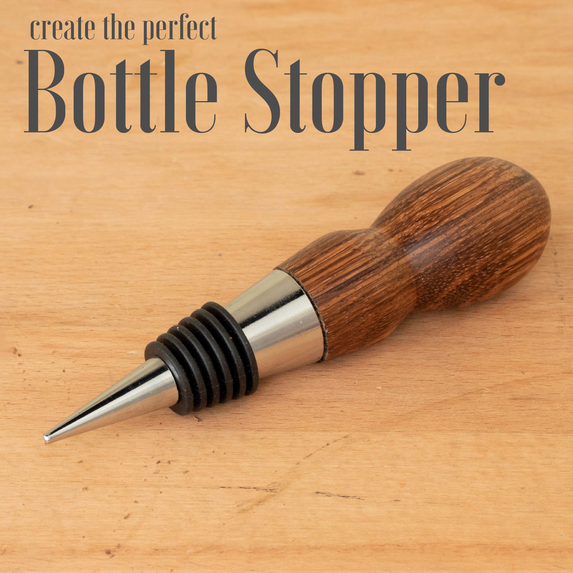Classic Chrome Style Bottle Stopper with 3/8β x 16 tpi Threaded Post For Attaching Hand Made or Lathe Turned Handles β¦ (10 Chrome Stoppers)