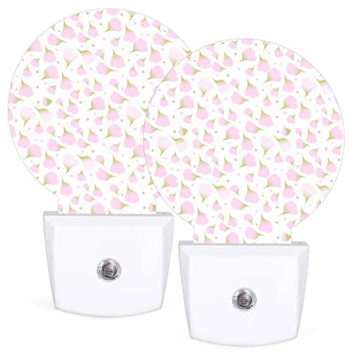KOBLEN Night Lights Plug Into Wall Dusk to Dawn with Light Sensors Allay Home Round Led Night Light for Adults Bedroom Bathroom 2 Pack