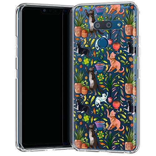 Loraw Slim TPU Phone Case Compatible with LG Velvet V60 V50 ThinQ 5G V40 V35 V30 Plus G7 G6 Funny Clear Houseplants Silicone Flexible Shockproof Ladybugs Durable Lightweight Cute Pets Cats