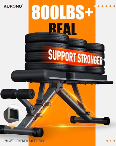 BARWING Adjustable Weight Bench 111, 800 LB Heavy Duty Incline Decline Bench for Home Gym, Easy Assembly Foldable Training Lifting Bench
