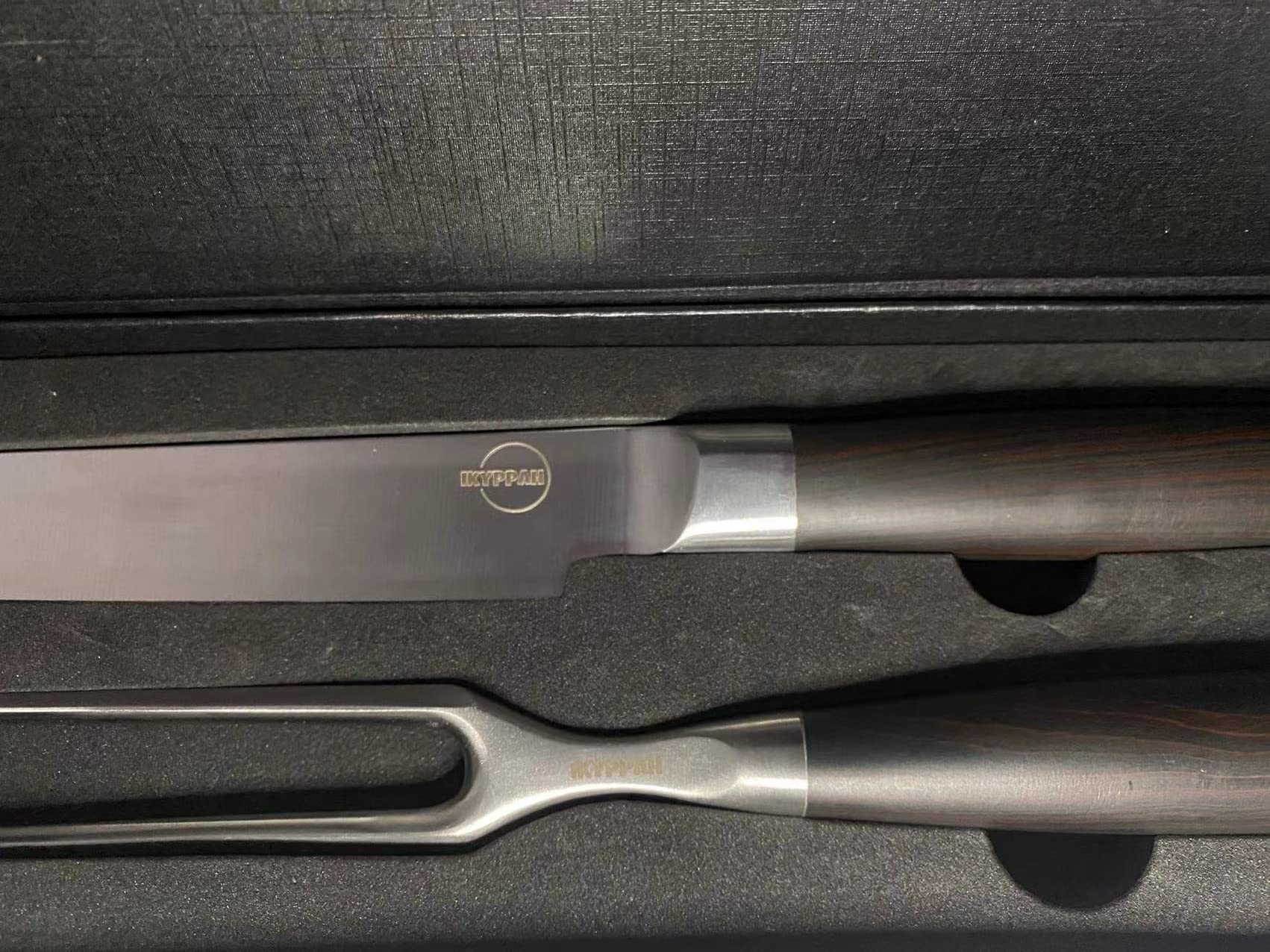 Carving Knife and Fork Set 2 Piece, Ebony handle,BBQ knives for Slicing Meats