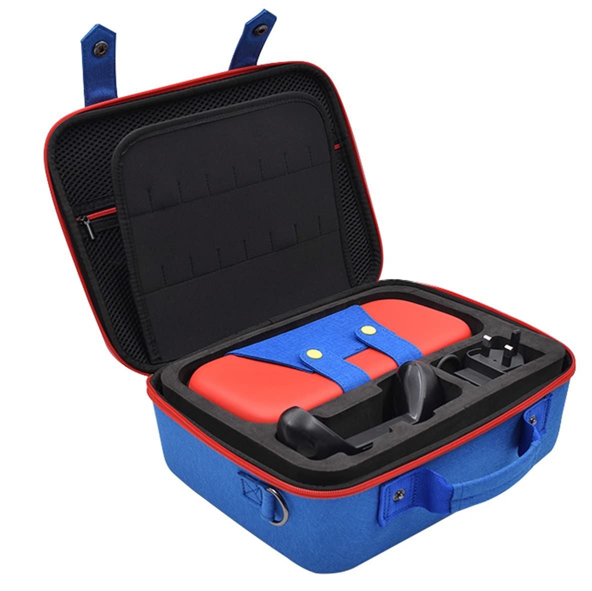 Case for Nintendo Switch System Hard Shell Cute Deluxe Bag,Son-mother bag,Host accessories package。Large Storage Bag Soft Lining 26 Games for Console Pro Controller with Shoulder Strap