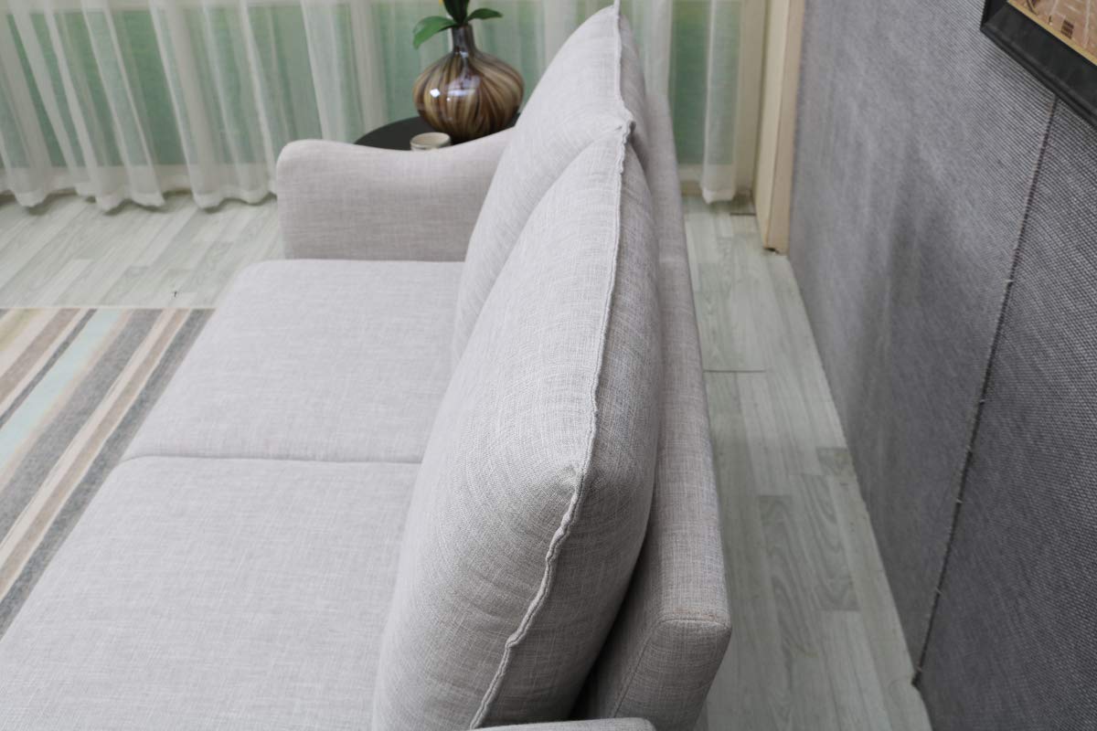 Best-Living Furniture Linen Fabric Small Sofa 56" Modern Sofa Couch, Contemporary Love seat and Loveseat Sofa, 2 Seat Sofa for Small Space, Light Grey