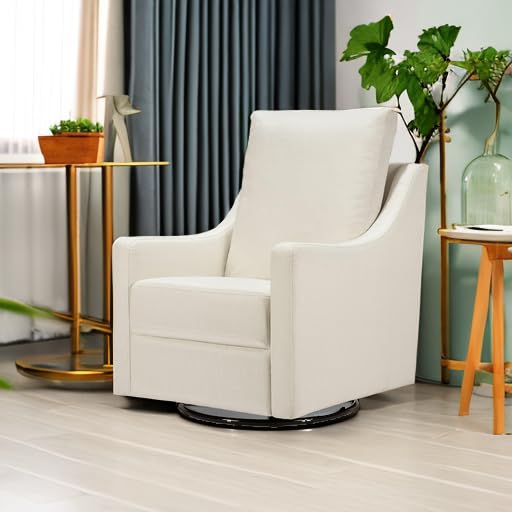 DaVinci Field Swivel Glider in Cotton Weave, Greenguard Gold Certified