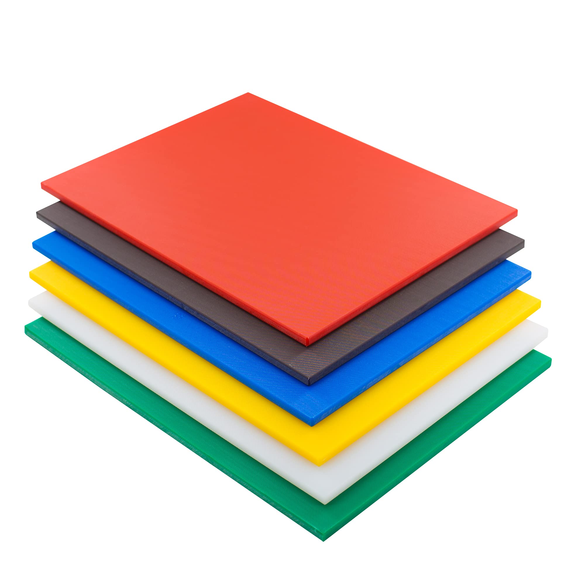 CMI Commercial Grade Cutting Board for Kitchens,Cutting Board Set,Plastic Chopping Board,18 x 12 x 1/2 Inch, Multi-Color 6 of Pack Set,NSF Certified,for Vegetable Meat or Cheese