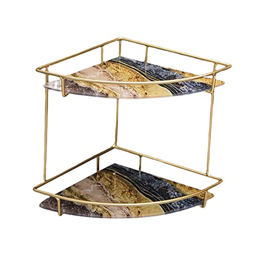 Gazechimp 2 Tier Makeup Storage Shelf Display Decoration Stand Corner Cosmetic Countertop Organizer for Bathroom, Kitchen, Office, Bedroom, Dresser, Style B