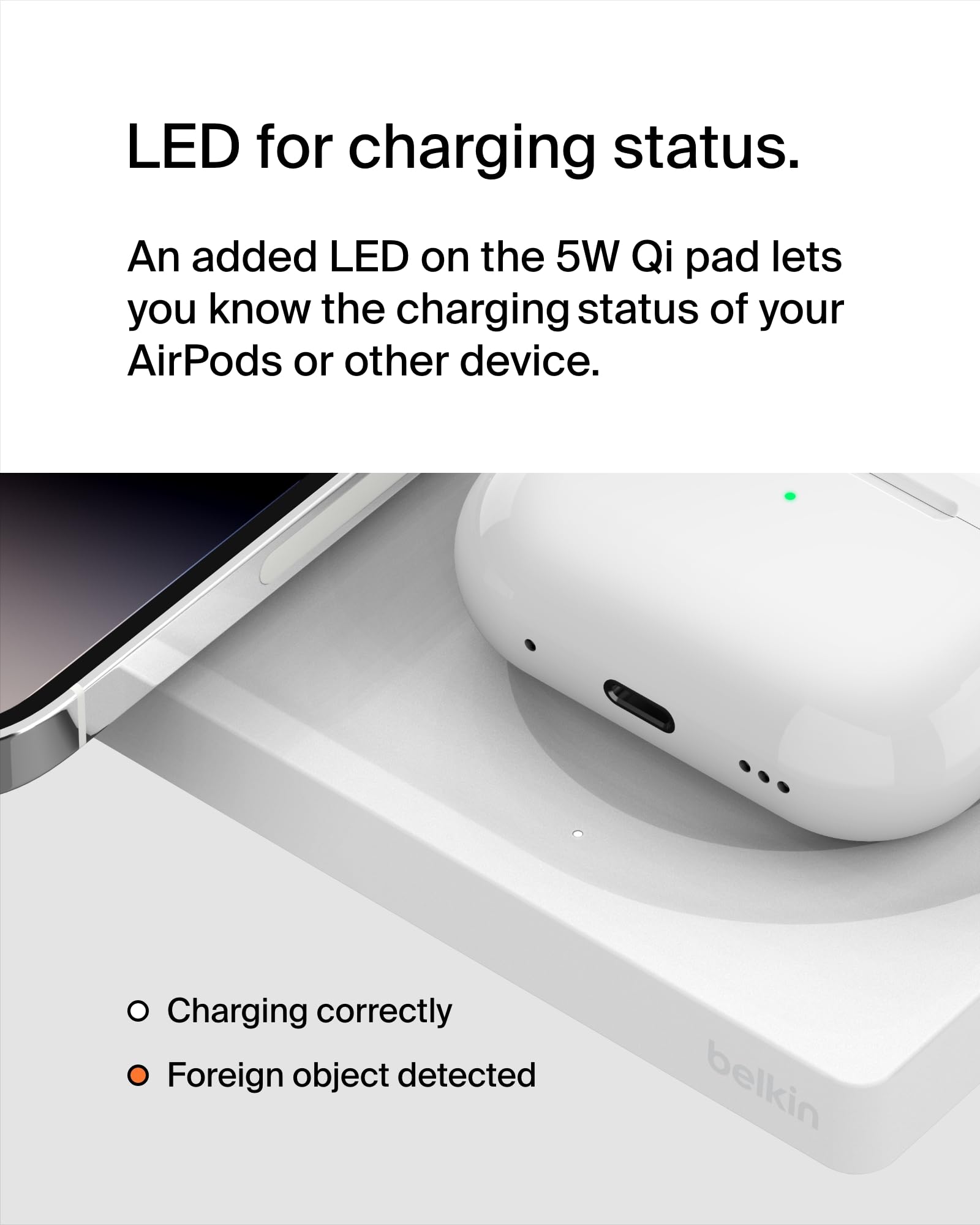 Belkin MagSafe 3-in-1 Wireless Charging Stand (Older 2021 Release) for Apple Watch, iPhone Series, AirPods - White