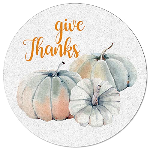 Round Area Rugs Autumn Thanksgiving Pumpkin Non-Slip Floor Carpets for Children Indoor Living Room Bedroom Playroom Floor Mats for Home Decor Kitchen Vintage Harvest 4ft(48in)