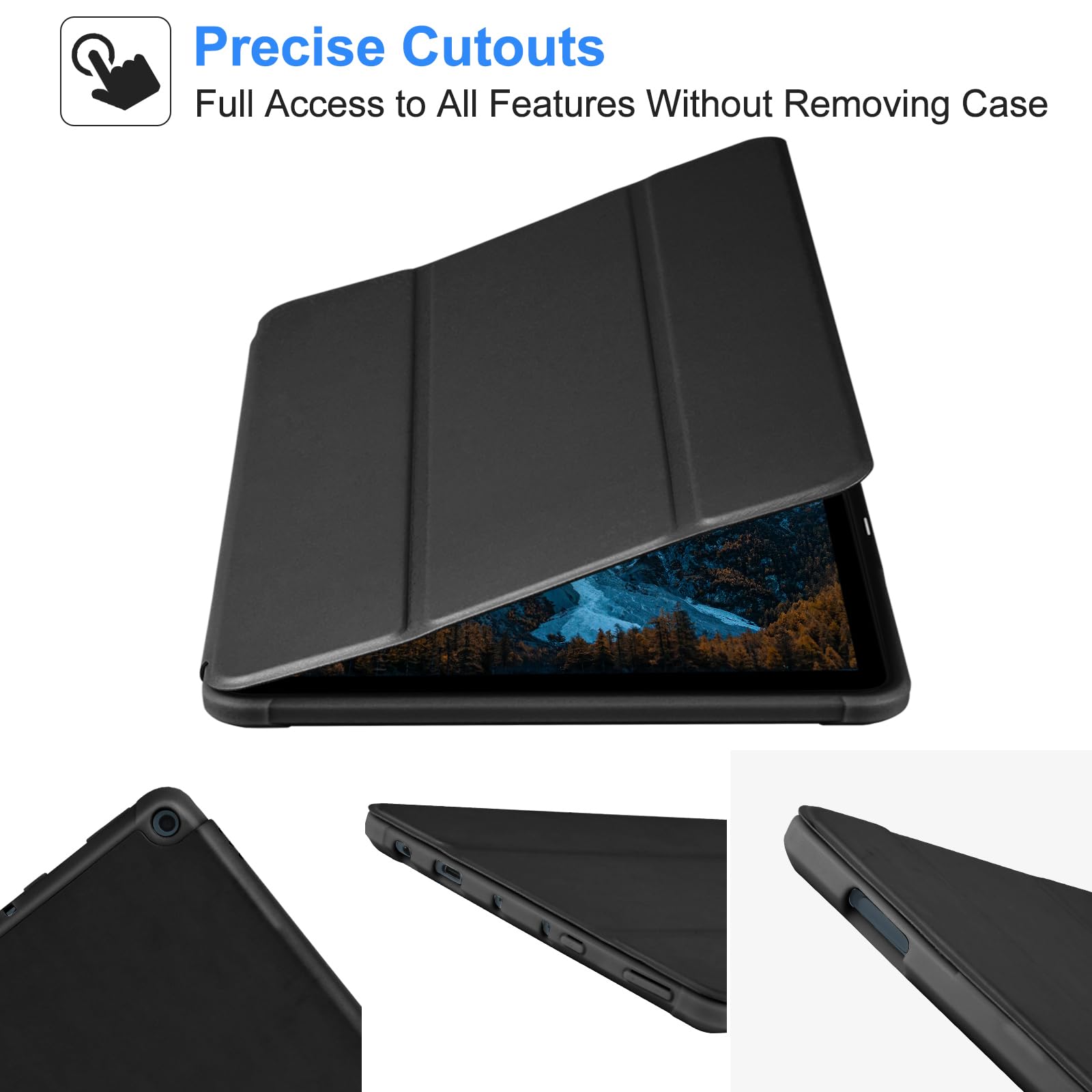 Case for Amazon Kindle Fire HD 10 Tablet & Fire HD 10 Plus (11th Generation, 2021 Release) 10.1" - PU Leather Slim Folding Stand Cover Folio Protective Case with Auto Wake/Sleep, Green