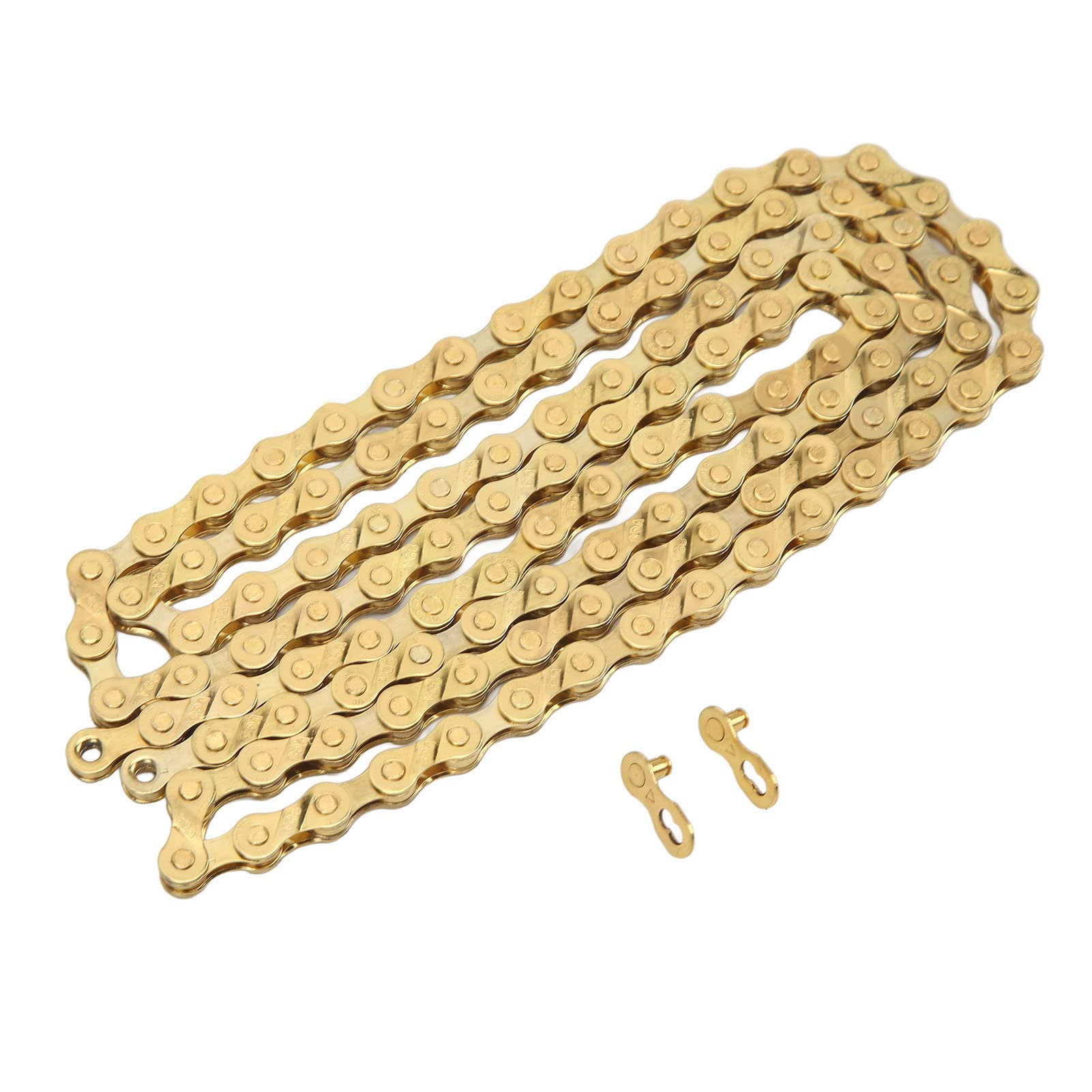 Bike Chain Kit Gold High Carbon Steel 8 Speed Mountain Road Bicycle Multi-Function Bike Mechanic Repair Kit 1/2in x 3/32in 116 Sections