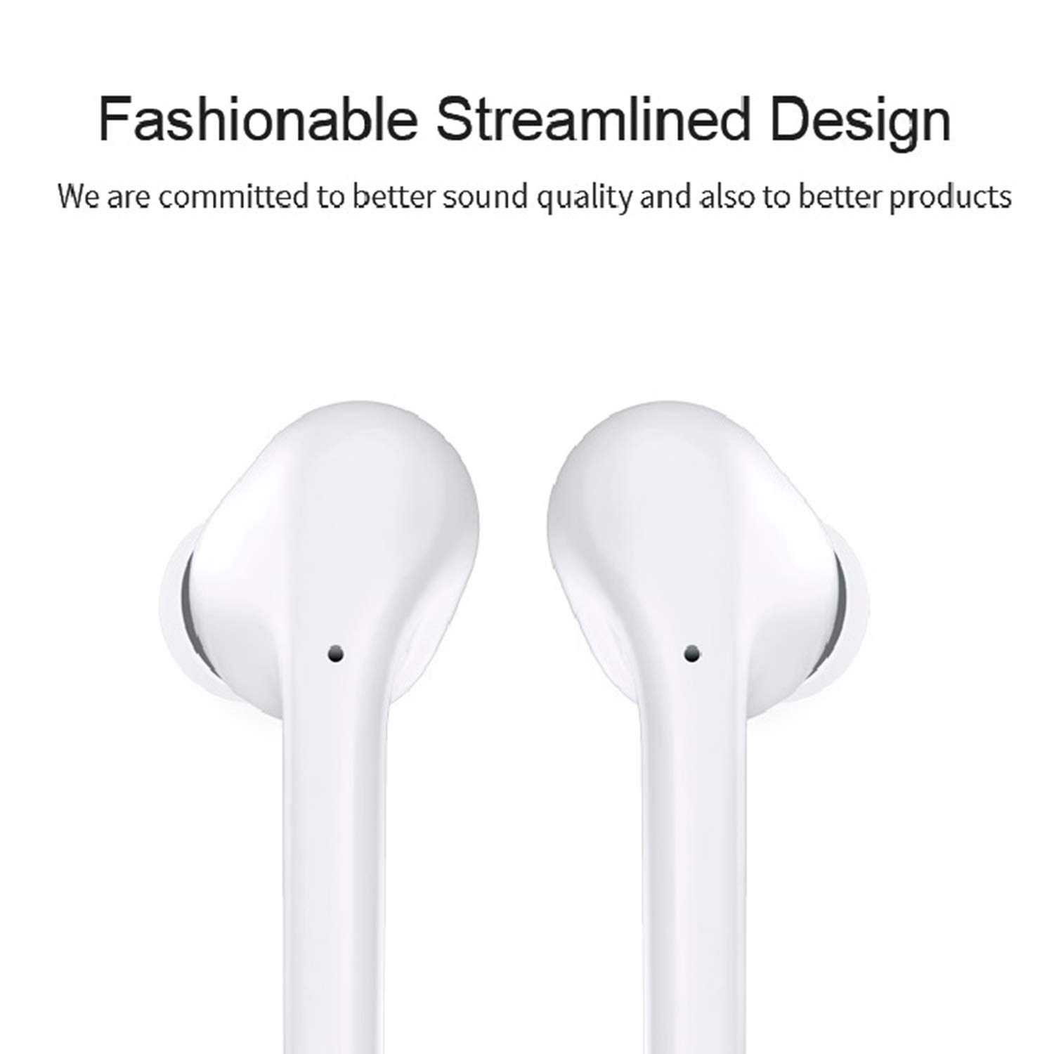 Bluetooth 5.0 Wireless Earbuds,Dualpow True Wireless Headphone HiFi Stereo Sound Mini in-Ear Headset (Touch Control, 20hrs Playtime, Auto Pairing) compatible with iphone, android, smartphones (White)