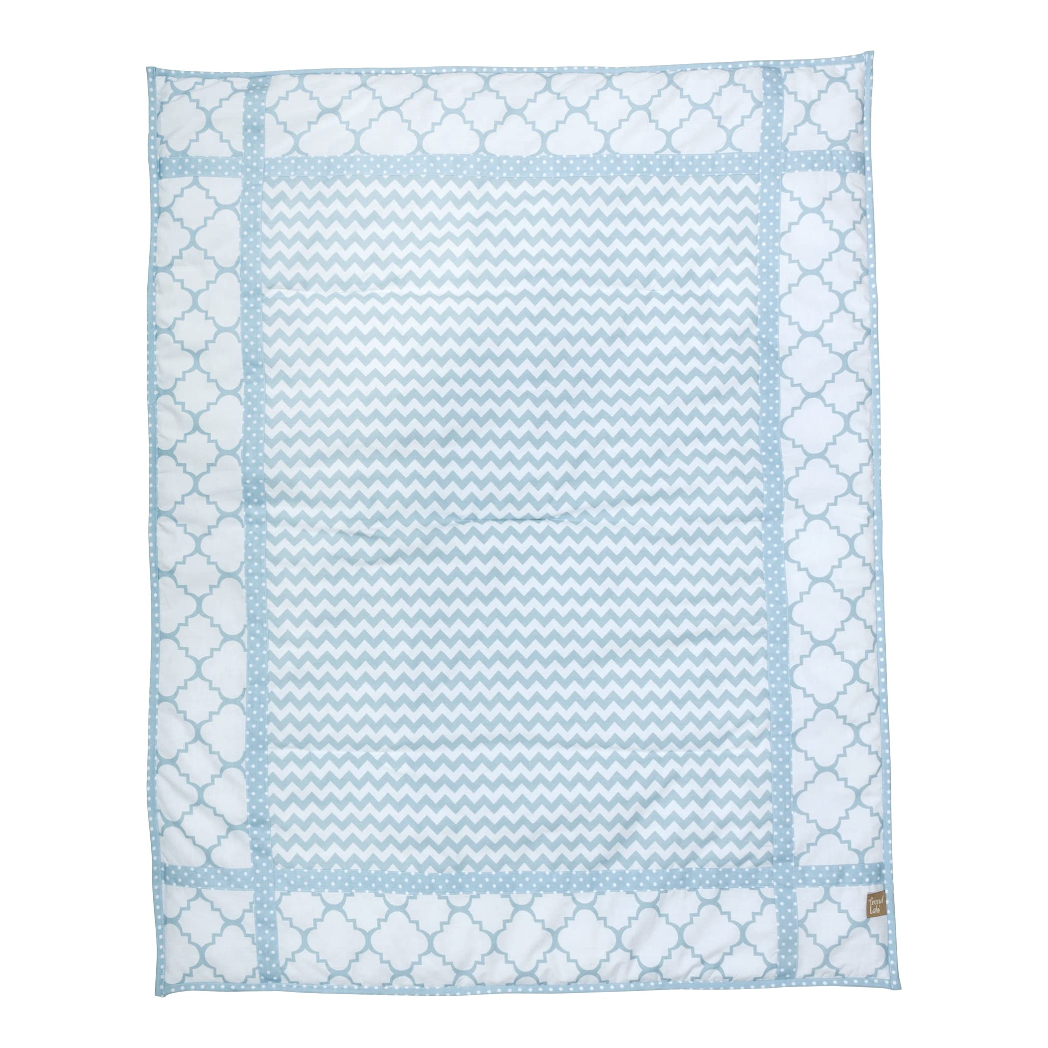 Trend Lab Blue Sky 3 Piece Crib Bedding Set, Can Be Used As A Blanket Or A Playmat for Tummy Time, Includes Quilt, Fitted Crib Sheet and Skirt