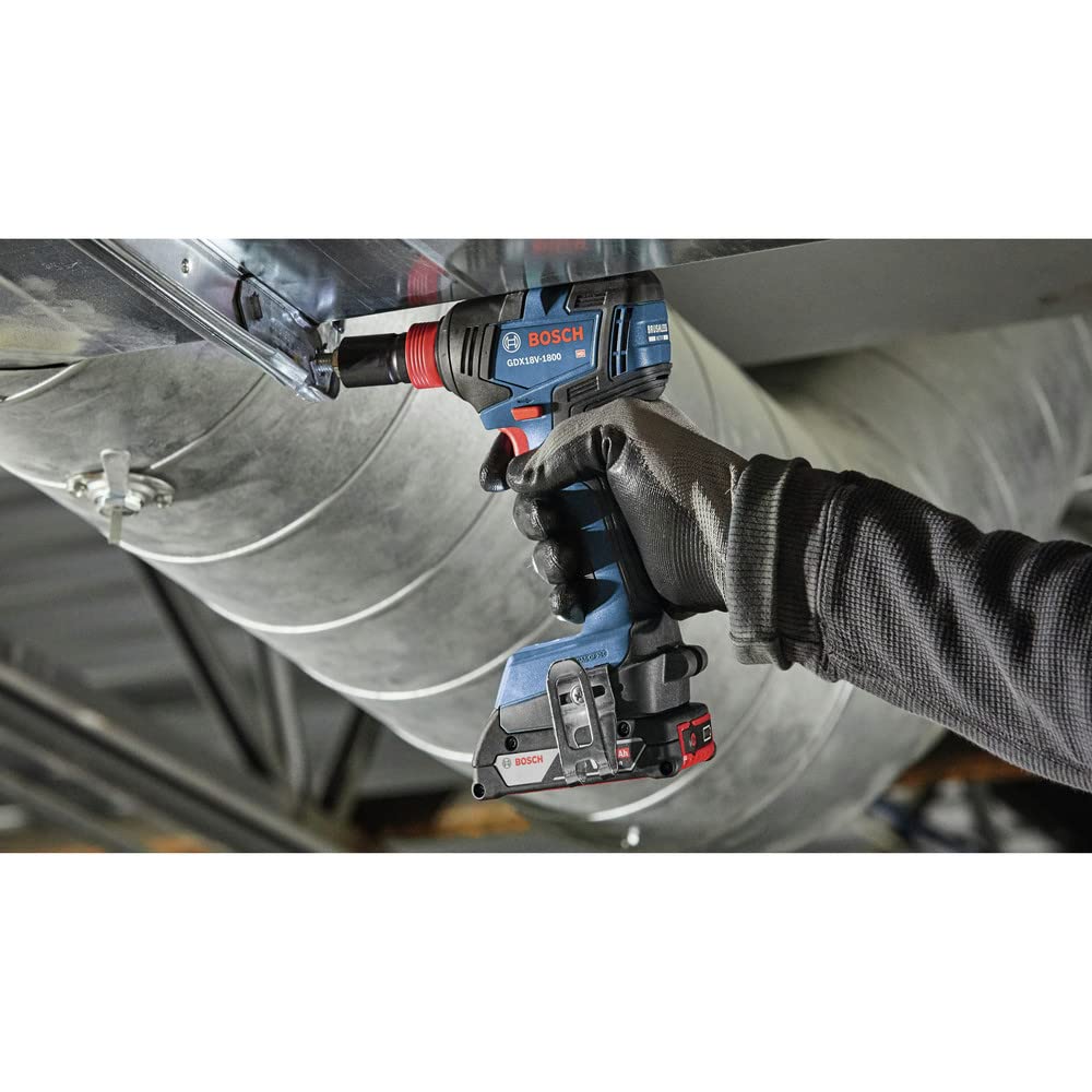 Bosch GXL18V-240B22-RT 18V Brushless Lithium-Ion 1/2 in. Hammer Drill Driver and 1/4 in. and 1/2 in. 2-in-1 Bit/Socket Impact Driver Combo Kit with 2 Batteries (2 Ah) (Renewed)