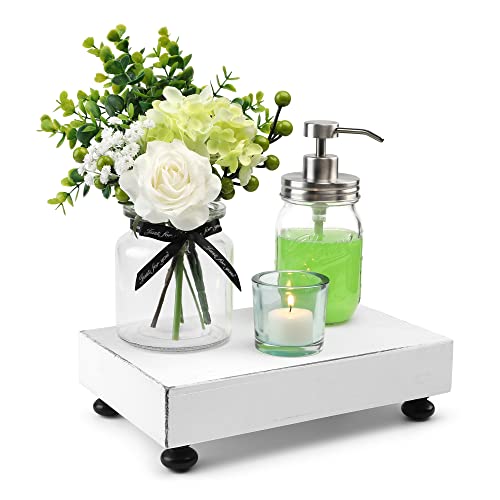 GBtroo Wood Riser for Display β Premium Home Decor for Bathroom β Display Stand with Non-Slip Mat β Eye-Catching Wooden Tray Sink Organizer β Charming in Any Home