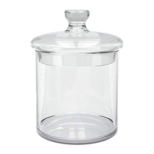 KooK Glass Apothecary Jar Set, Kitchen Storage Containers, Bathroom Jars, 36 Ounce, Set of 2