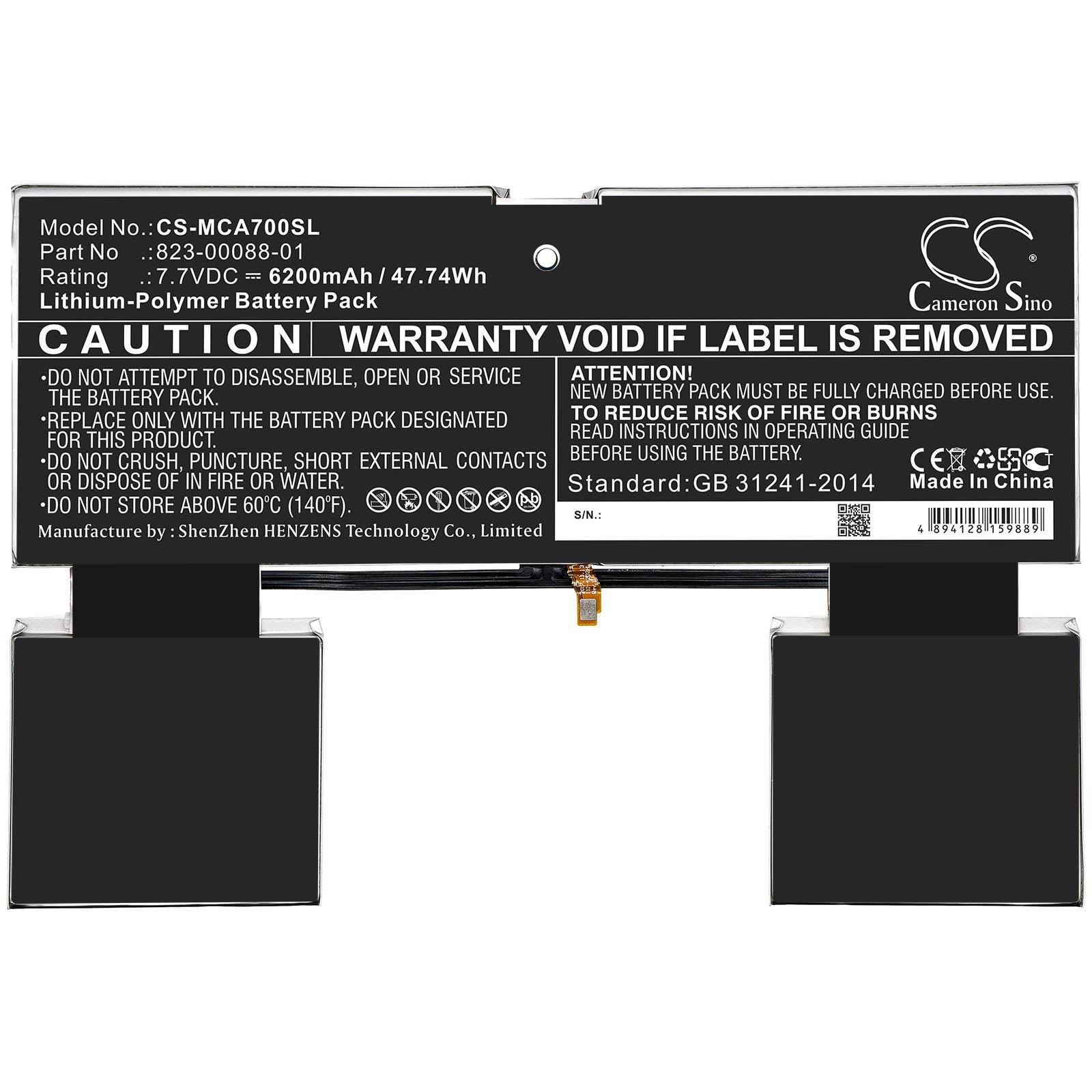 Cameron Sino New Replacement Battery Fit for Google(6200mAh / 47.74Wh)