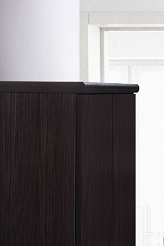 HODEDAH IMPORT Furniture 2 Door Wardrobe with Adjustable/Removable Shelves & Hanging Rod, Chocolate