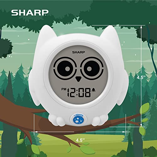 SHARP Ready to Wake Owl Sleep Trainer, Kid’s Clock for Ready to Rise, Ceiling Projection Nightlight and “Off-to-Bed” Feature – Simple to Set and Use!