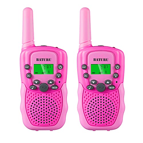 Walkie Talkies,Walkie Talkies for Kids 22 Channels 2 Way Radio with Backlit LCD Screen & LED Flashlight, Birthday Gifts Toys for Girls(Pink,2 Pack)