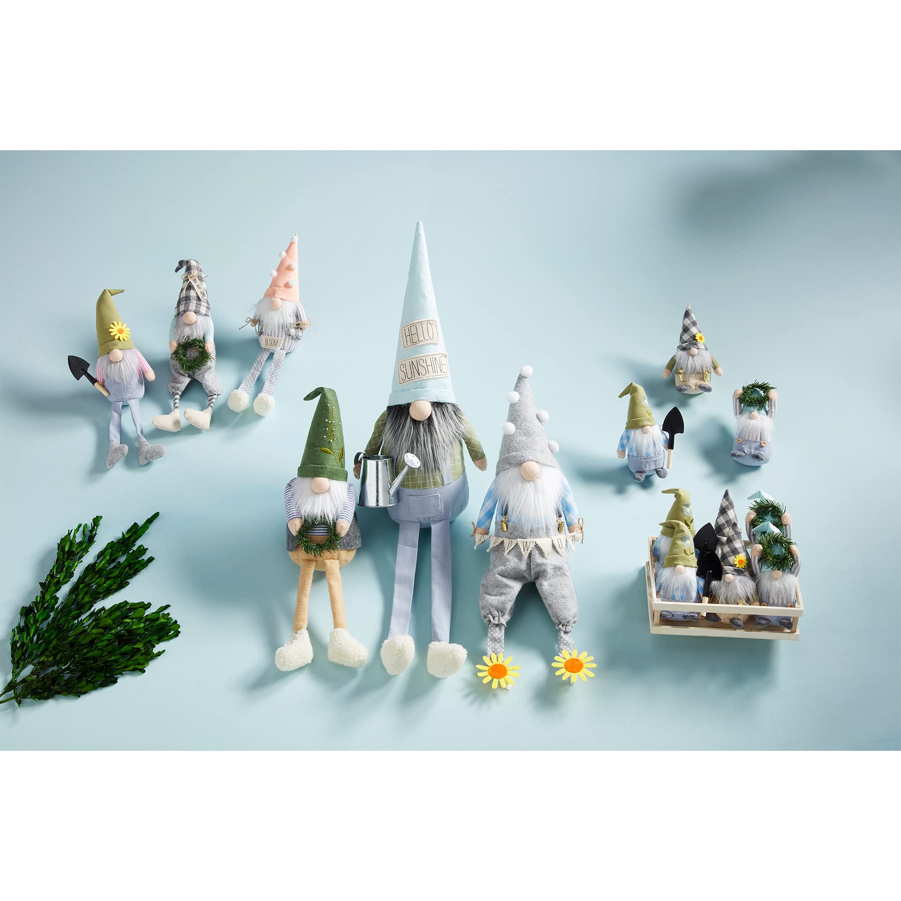 Mud Pie Garden Deluxe Dangle Gnome, 19" x 6", Small
