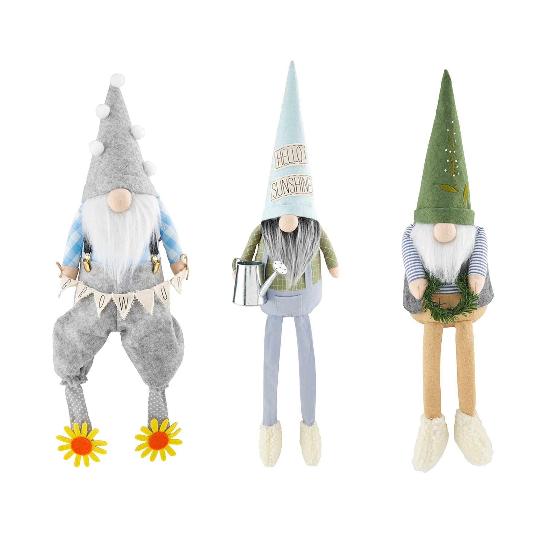 Mud Pie Garden Deluxe Dangle Gnome, 23" x 7", Medium