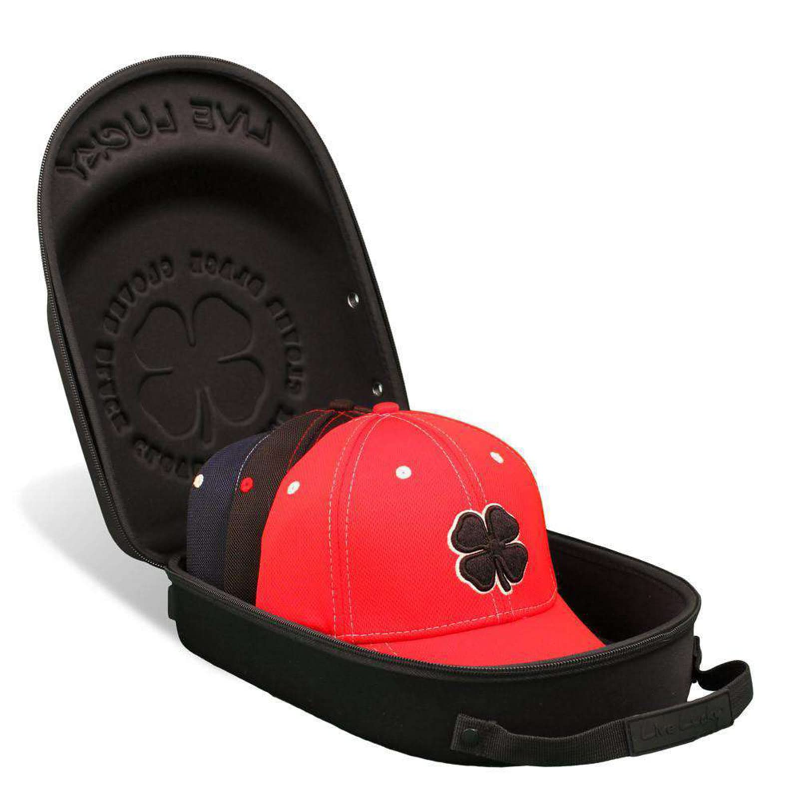 Black Clover Hat Caddy - Protects Up to 6 Hats W/Sunglasses Grey - Adjustable