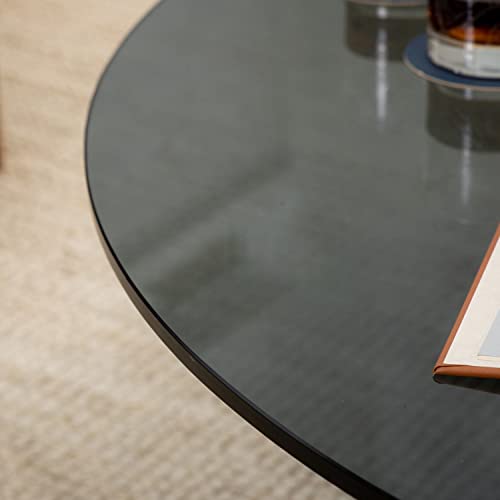 Spancraft Round Grey Tempered Glass 1/2" Thick Table Top (24")