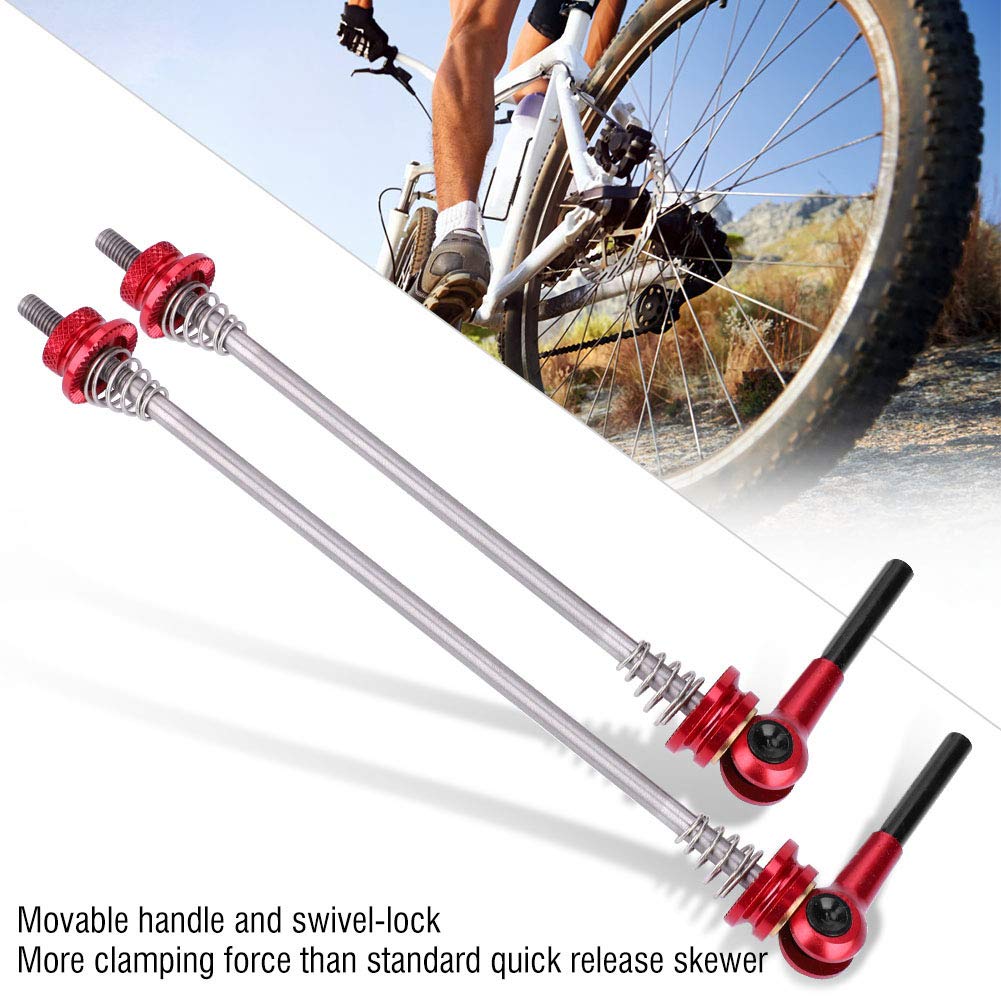 Bike Skewer, 135/170mm High Hardness Bicycle Quick Release Movable Handle Easy to Use for Road Bicycle(Red)