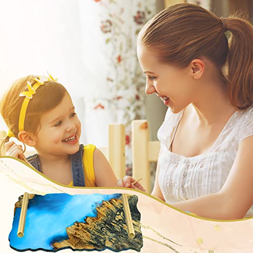 Gejoy Large Resin Tray Molds Silicone Tray Mold with 10 Pcs Metal Gold Handles Irregular Tray Molds for Epoxy Resin Casting DIY Crafts Supply Making Faux Agate Tray Serving Board Home Decor Ideal Gift