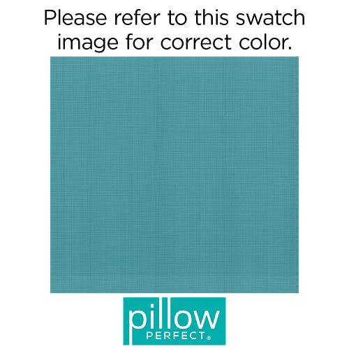 Pillow Perfect Forsyth Solid Indoor/Outdoor Lumbar Pillow Plush Fill, Weather and Fade Resistant,, Lumbar - 11.5" x 18.5", Blue , 2 Count