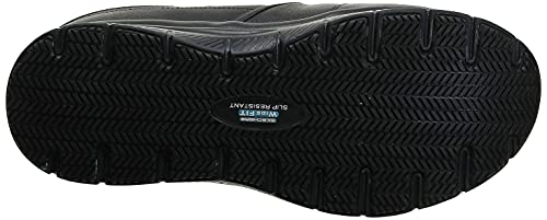 Skechers Men's Bronwood Food Service Shoe, Black Leather, 13
