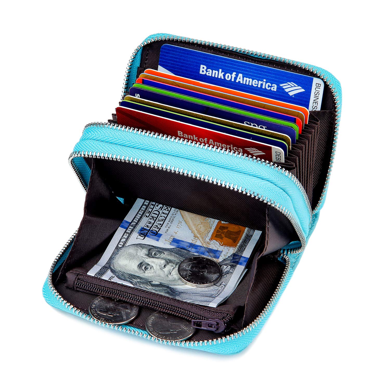 KALMORE Women's Wallets, SkyBlue, 4.25 x 3 x 1.50 inches