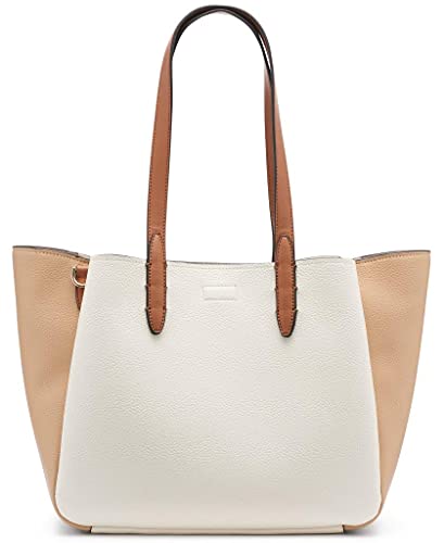 Calvin Klein Millie Novelty Tote, Cherub White/Rye/Caramel Combo