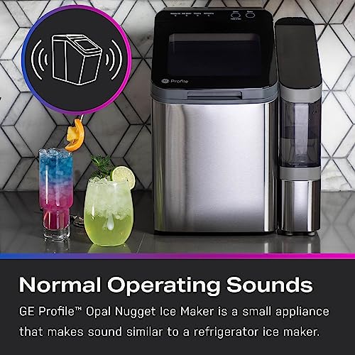 GE Profile Opal 1.0 Nugget Ice Maker| Countertop Pebble Ice Maker | Portable Ice Machine Makes up to 34 lbs. of Ice Per Day | Stainless Steel Finish
