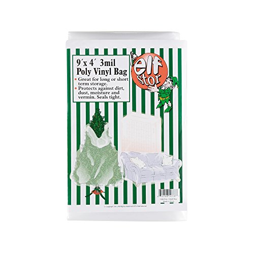 Tree Storage Cover or Disposal Bag- For Christmas Trees up to 7.5 Ft Tall-Store Artificial Trees Upright & Decorated All Year Long by Elf Stor (Clear)
