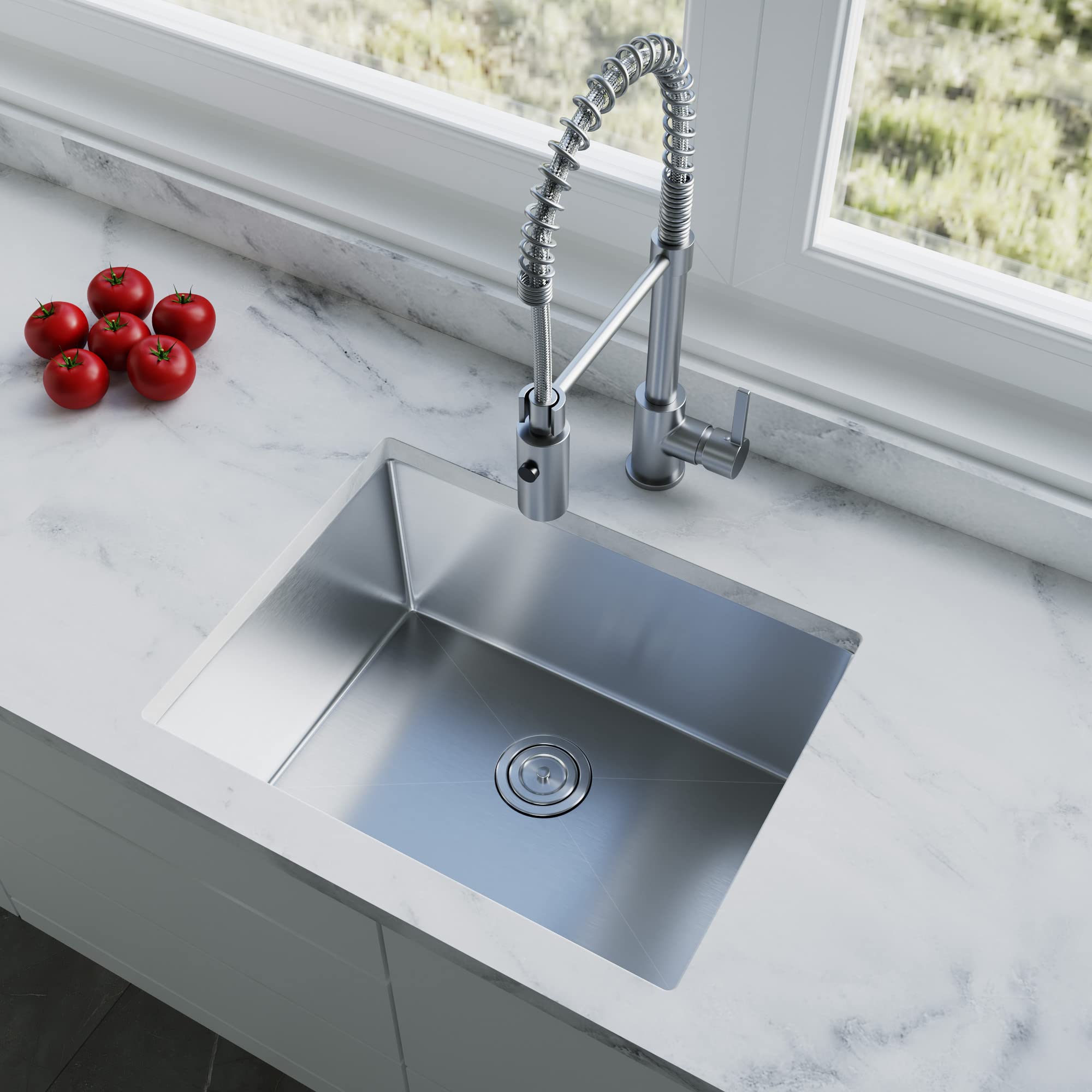 Dowell 9" Deep Undermount Single Bowl 23x18 Stainless Steel Kitchen Sink (18 Gauge, 6005 2318)