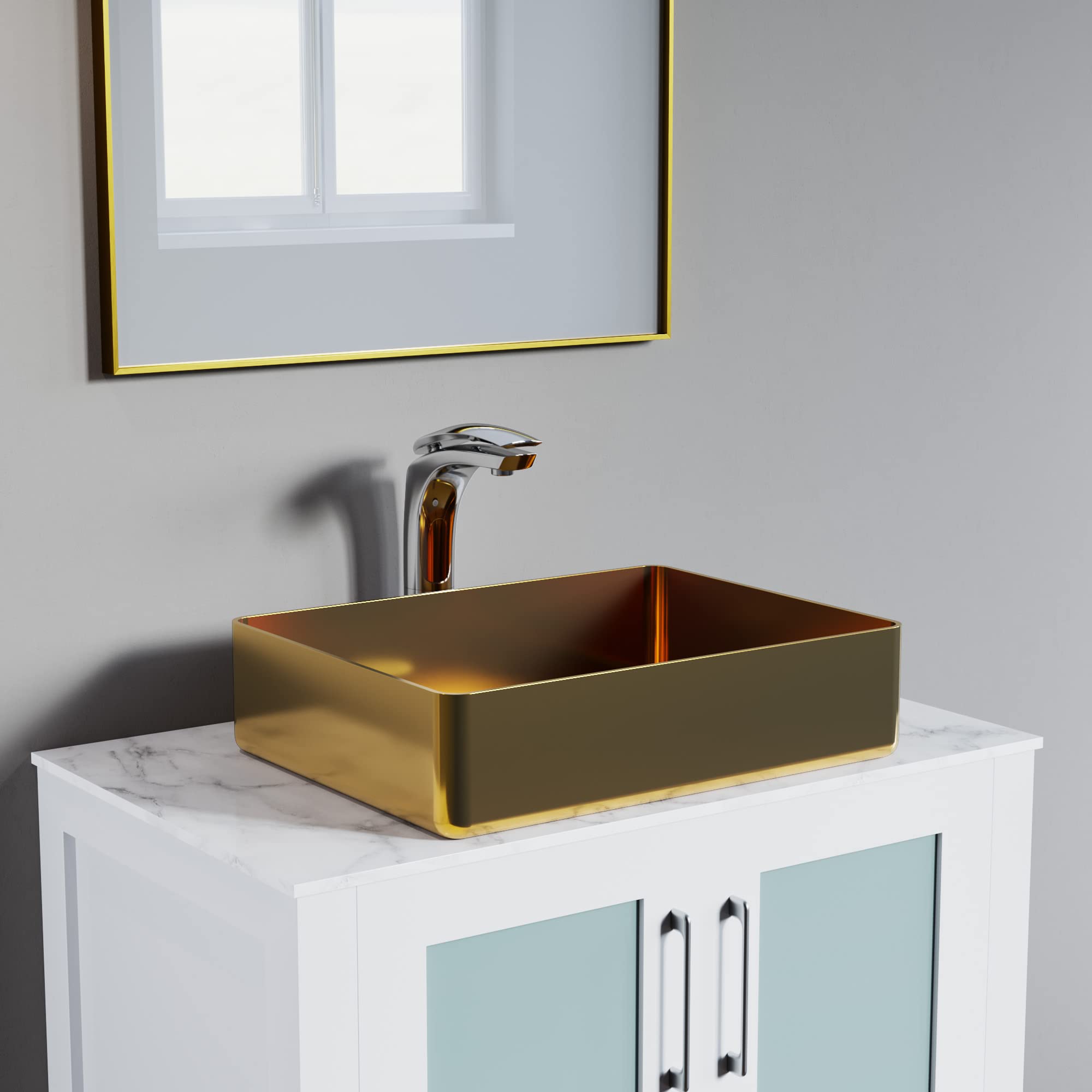 Dowell Modern Tall Vessel Sink Faucet - Single Handle, One Hole Bathroom Vanity Faucet,Chrome 8001 018 01