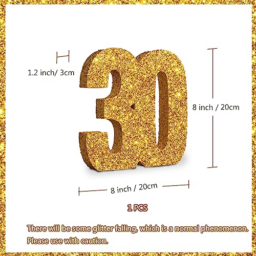 Eploger 30th Birthday Decorations for Men and Women,30th Anniversary Decorations,Glod Glitter 30th Birthday Centerpieces for Table Decorations,Number 30 Table Topper Decor