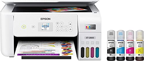Epson EcoTank ET-2800 All-in-One Wireless Supertank Inkjet Printer, Print Scan Copy - 10 ppm, 5760 x 1440 dpi, Cartridge-Free