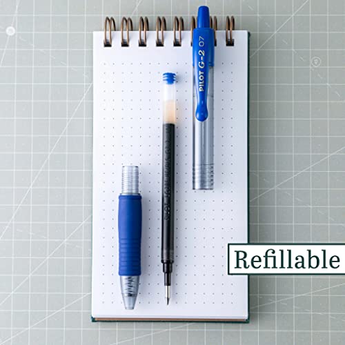 PILOT G2 Premium Refillable and Retractable Rolling Ball Gel Pens, Fine Point, Blue Ink, 12-Pack (31021)
