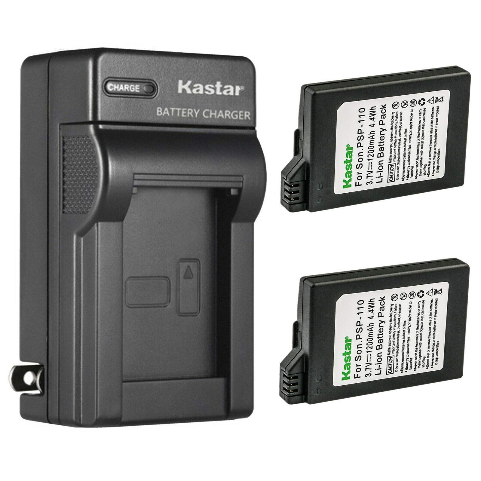 Kastar 2-Pack Battery and AC Wall Charger Replacement for Sony PSP-S110, PSPS110 Battery, Sony PSP-2010, PSP-3000, PSP-3001, PSP-3002, PSP-3003, PSP-3004, PSP-3005, PSP-3006, PSP-3007 PlayStation