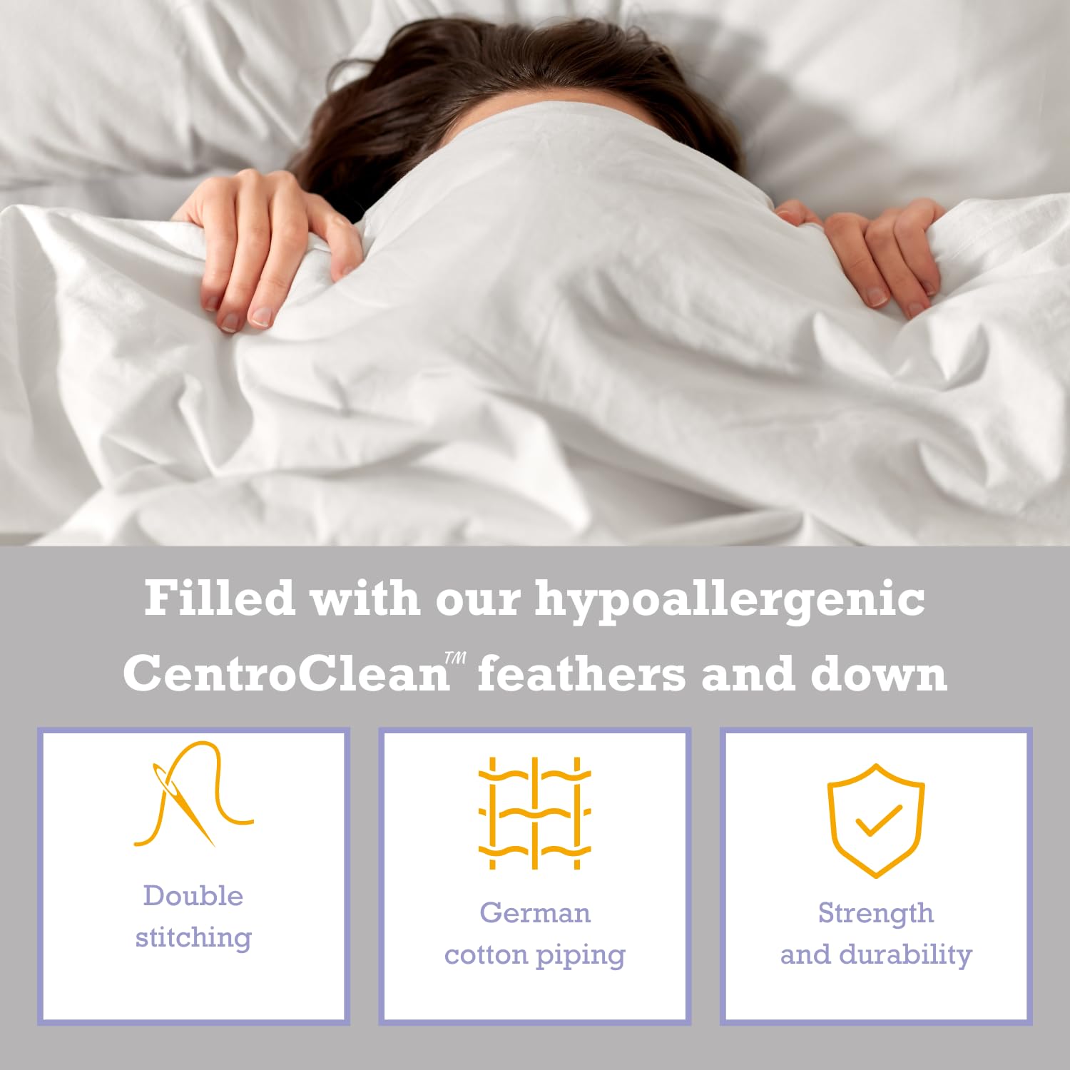 Down Etc Luxury Hotel Mattress Topper Ultra-Soft Feather Bed with Baffle Box Construction, Full, White