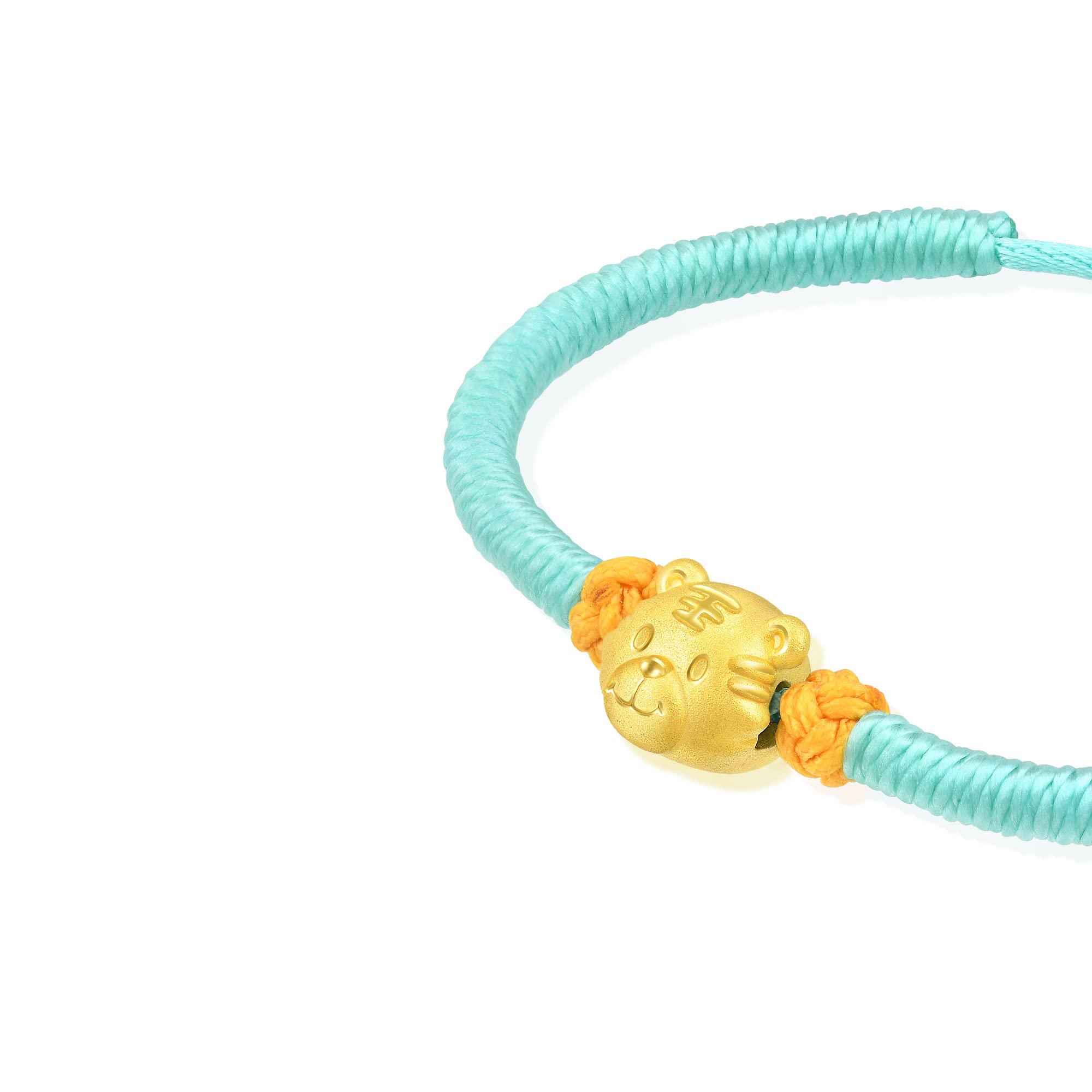 CHOW SANG SANG 999 24K Gold Tiger Bracelet for Tiny Size Gift 92971B | 6.6 Inches, (17 CM)