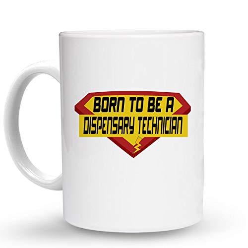Makoroni - BORN TO BE A DISPENSARY TECHNICIAN Career - 6 Oz. Ceramic ESPRESSO MUG Coffee Drink Cup, Desy29