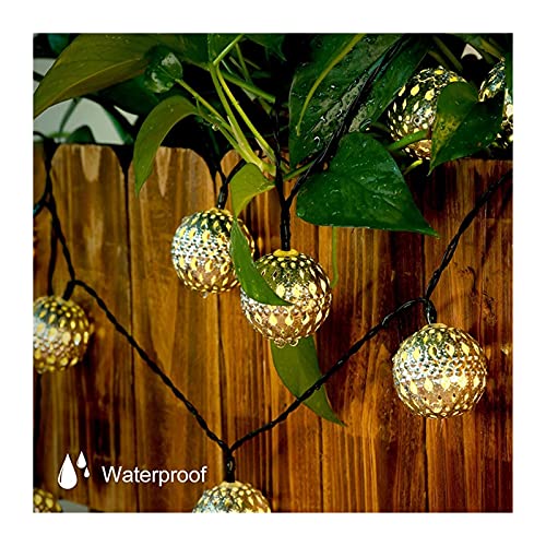 Xiaobei Solar String Lights, Moroccan Ball Shape, 5M 20LED Earth Fairy Lights, Lantern Christmas Lights, Outdoor Garden Patio Home Decoration