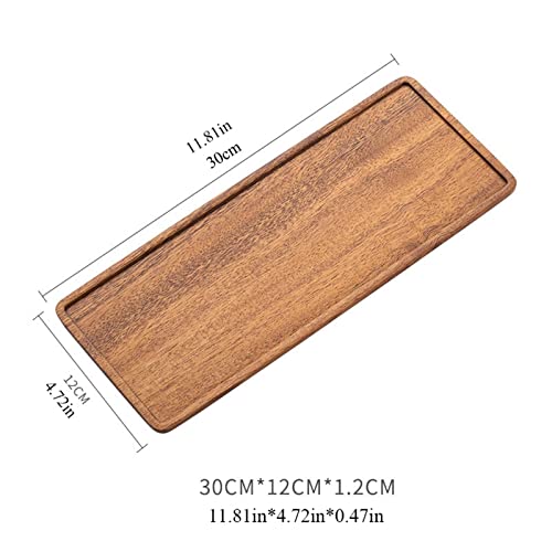 GEEKLLS Breakfast Tray Rectangle Wooden Tea Tray Serving Table Plate Snacks Food Storage Dish for Hotel Home Serving Tray
