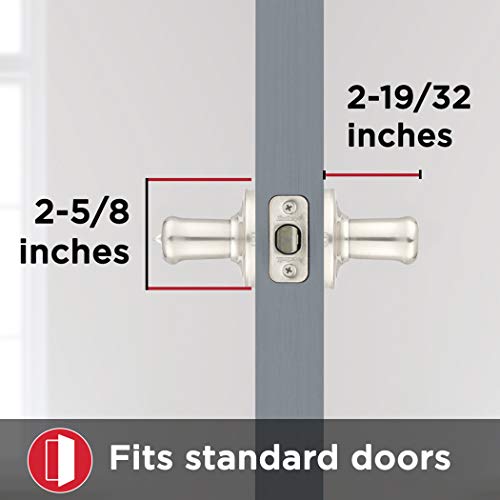 Kwikset 97300-728 Tustin Door Handle Lever with Traditional Wave Design for Home Bedroom or Bathroom Privacy in Polished Chrome