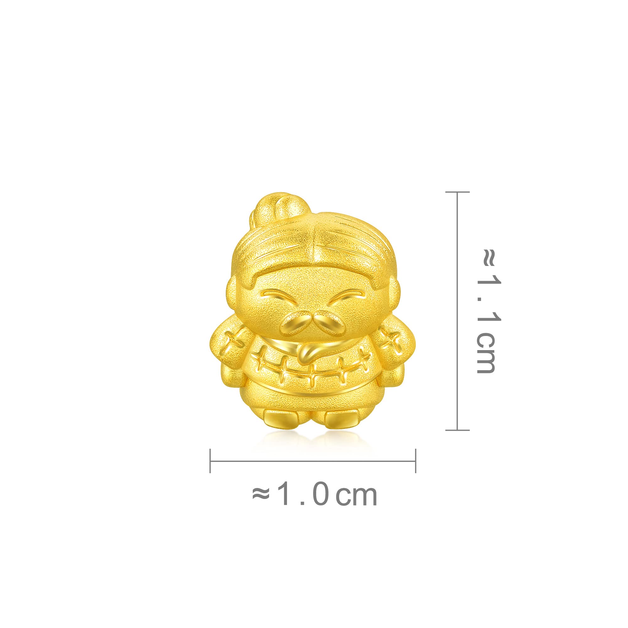 CHOW SANG SANG 999 24K Solid Gold Victorious General Mini Charm Bracelet for Women 92866C (Gold, 19 CM)