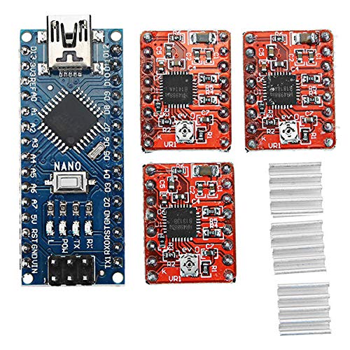 DRNKS CNC Shield V4+ with Nano 3.0 A4988 Stepper Motor Driver Board - Products That Work with Official Boards DIY Electronic Module