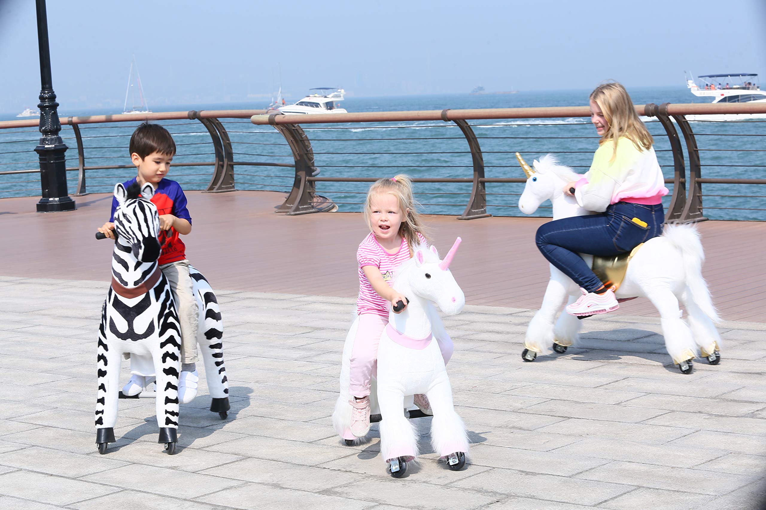 Gidygo Kids Ride on Walking Unicorn Rocking Horse Riding Toy for Children for 3-6 Years Old